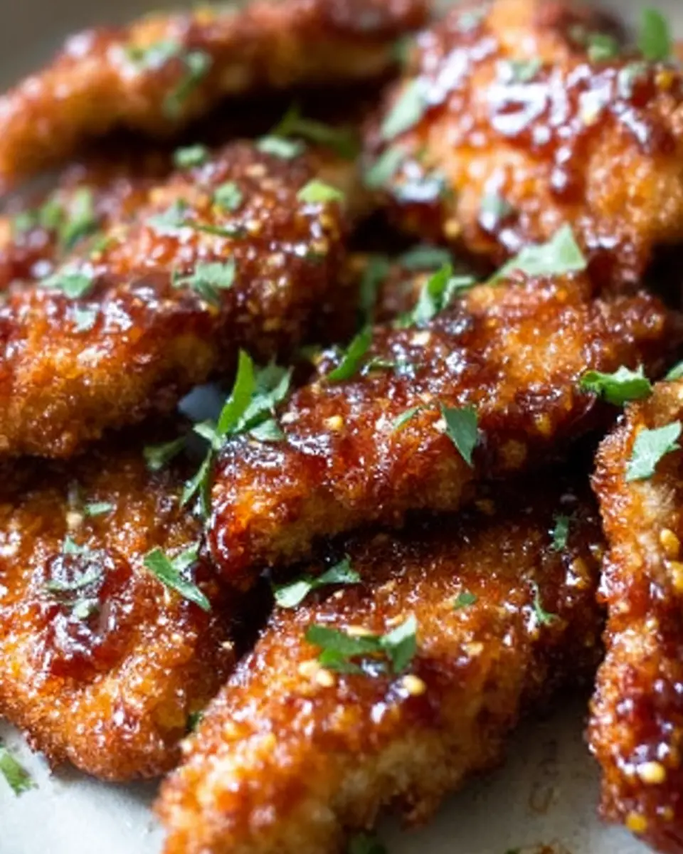 sticky honey garlic chicken tenders